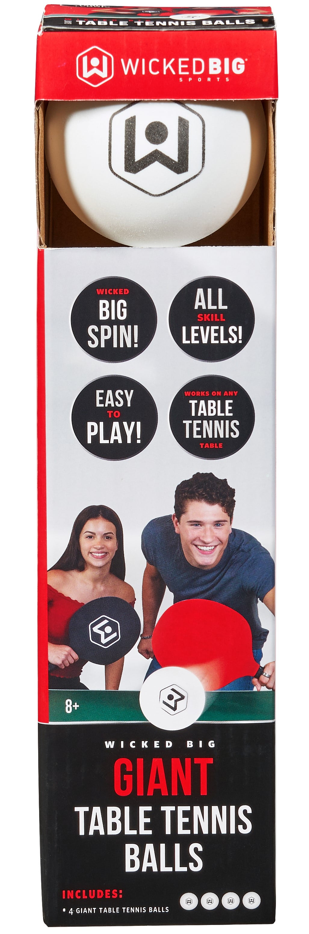 Wicked Big Sports Giant Table Tennis Balls 4pc Set - Walmart.com