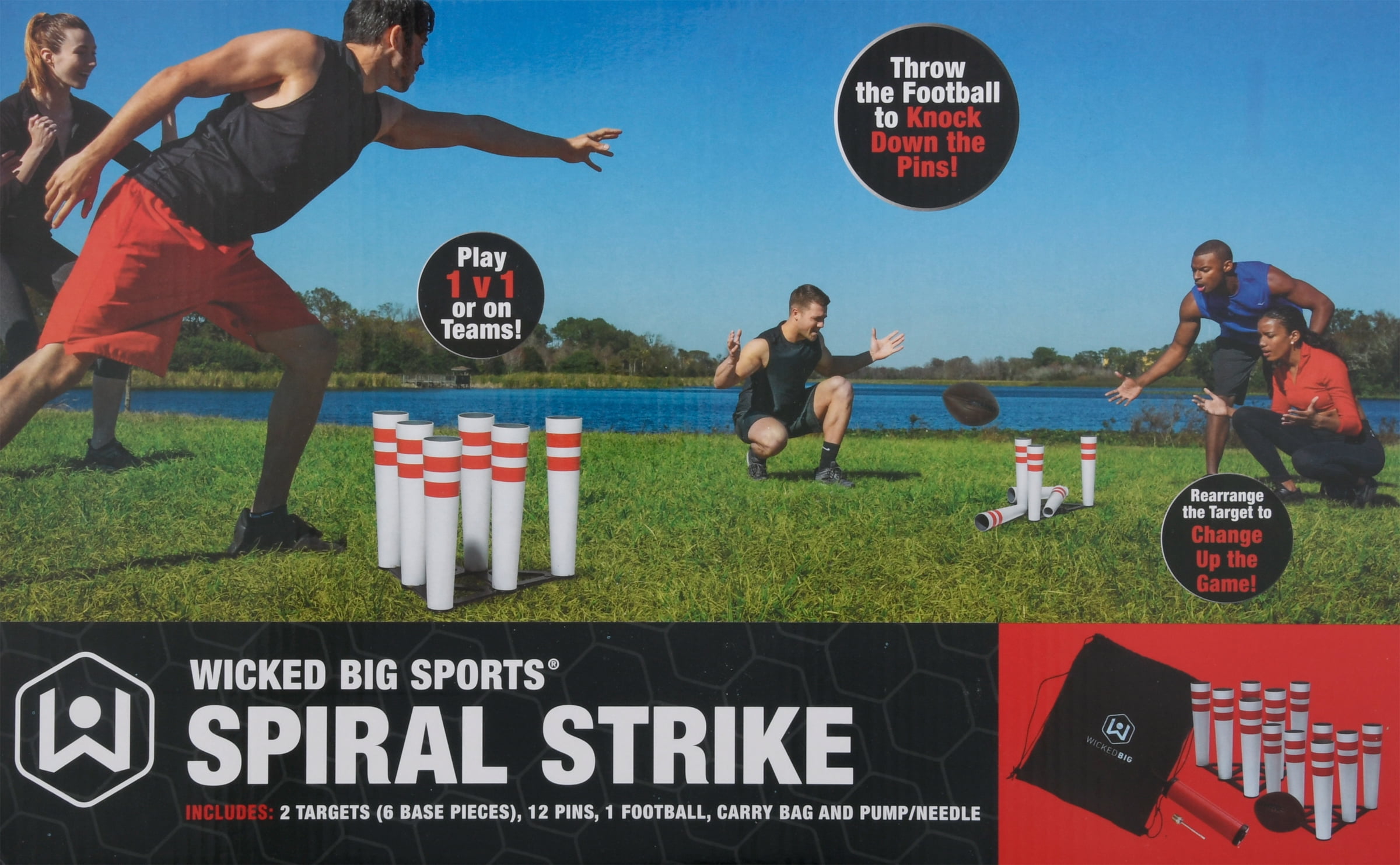 Wicked Big Sports Spiral Strike Football Bowling Portable Yard Game ...