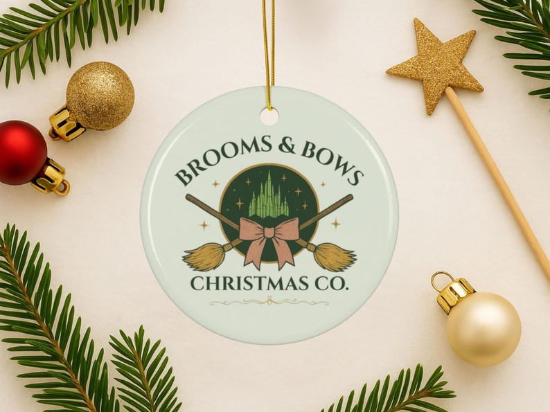 Wicked “Brooms & Bows” Ornament – Emerald City Witchy Christmas Decor ...