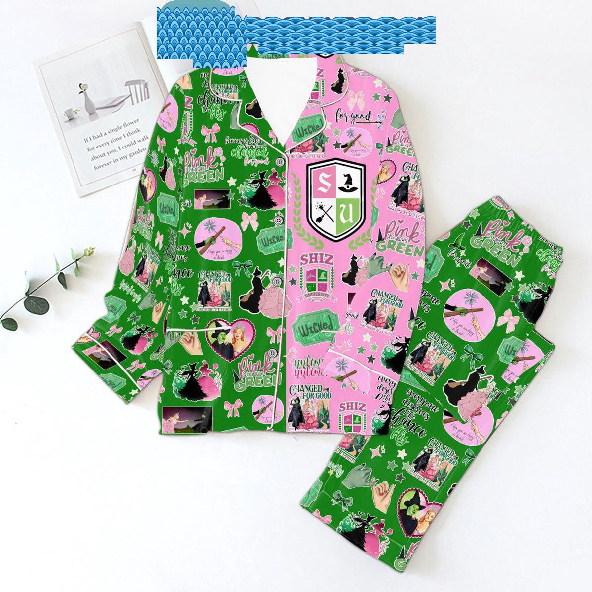 Wicked Changed For Good 2024 Christmas Holidays Polyester Pajamas Set ...