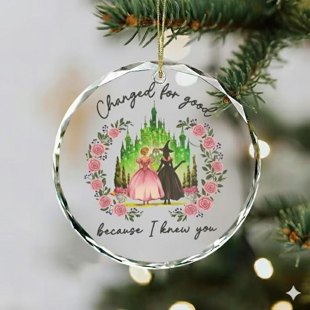 Wicked Christmas Glass Ornament, Elphaba Glinda Ornament, Wicked Change ...