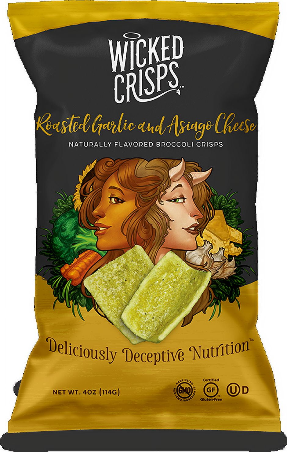 Wicked Crisps Roasted Garlic and Asiago Cheese - Naturally flavored ...