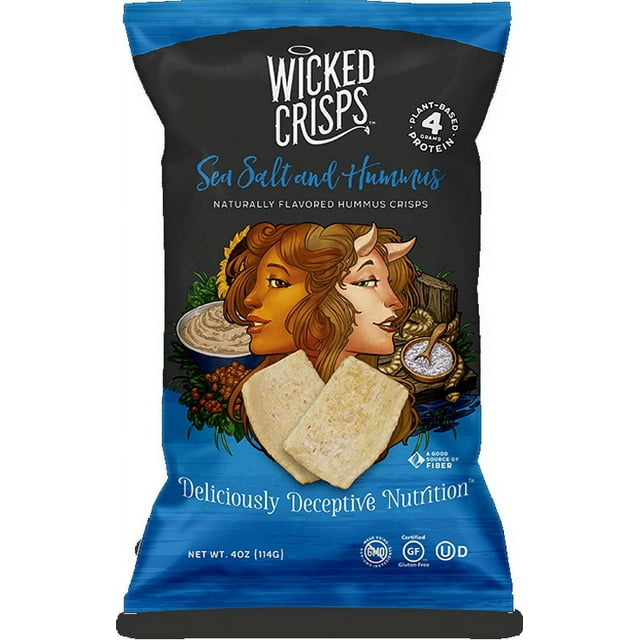 Wicked Crisps Sea Salt and Hummus - Naturally Flavored Hummus Crisps ...