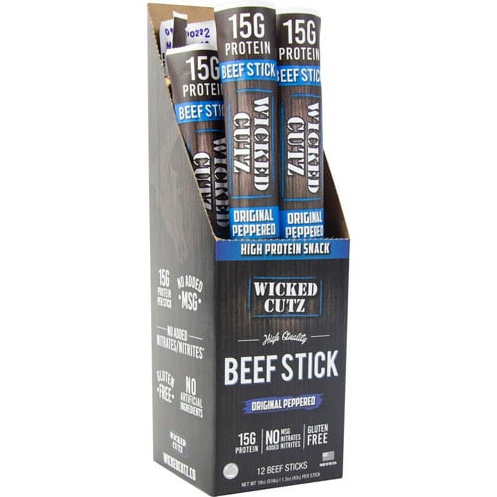 Wicked Cutz Premium Beef Stick 15g Protein Per Stick - Original ...