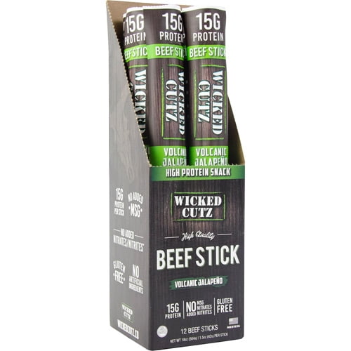 Wicked Cutz Premium Beef Stick 15g Protein Per Stick - Volcanic ...