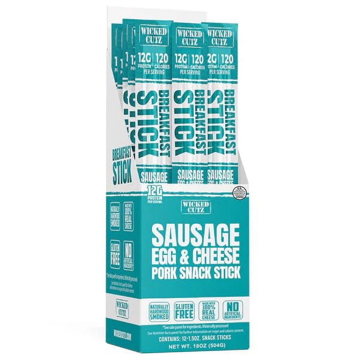 Wicked Cutz Sausage Egg and MDA05 Cheese Stick, 12g Protein Per Gluten ...