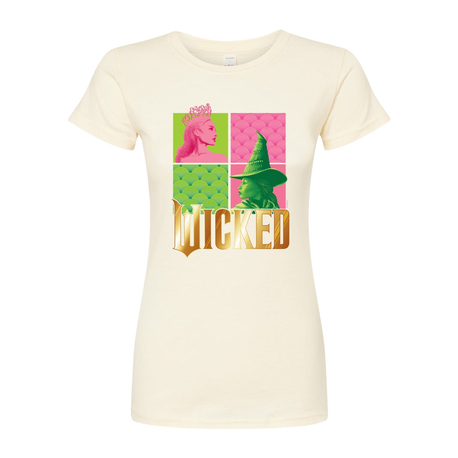 Wicked - Elphaba And Glinda Logo - Juniors Fitted Graphic T-Shirt ...