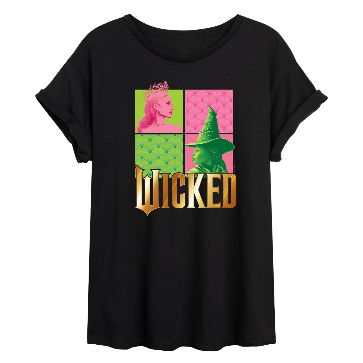Wicked - Elphaba And Glinda Logo - Women's Oversized Graphic T-Shirt ...