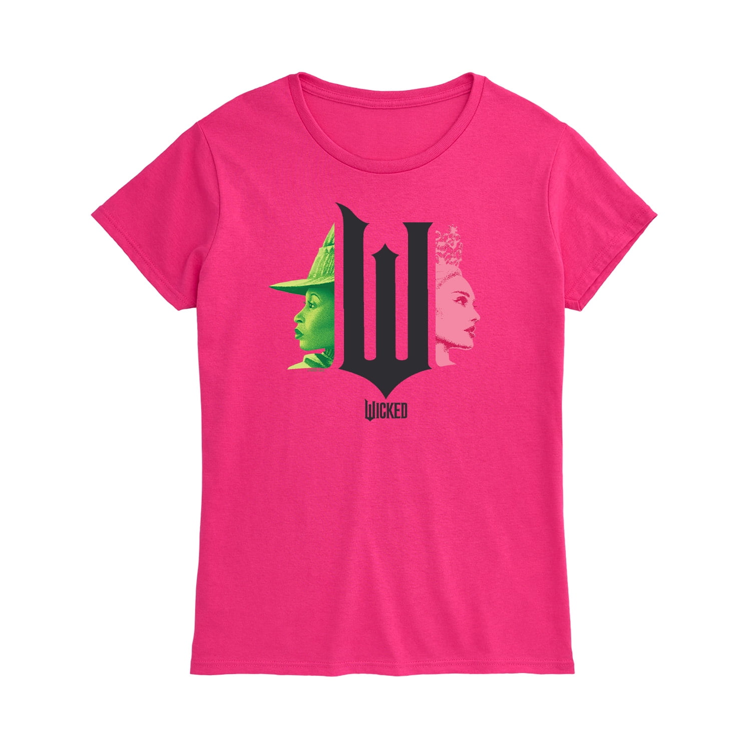 Wicked - Elphaba And Glinda Side Profile - Women's Fitted Graphic T ...