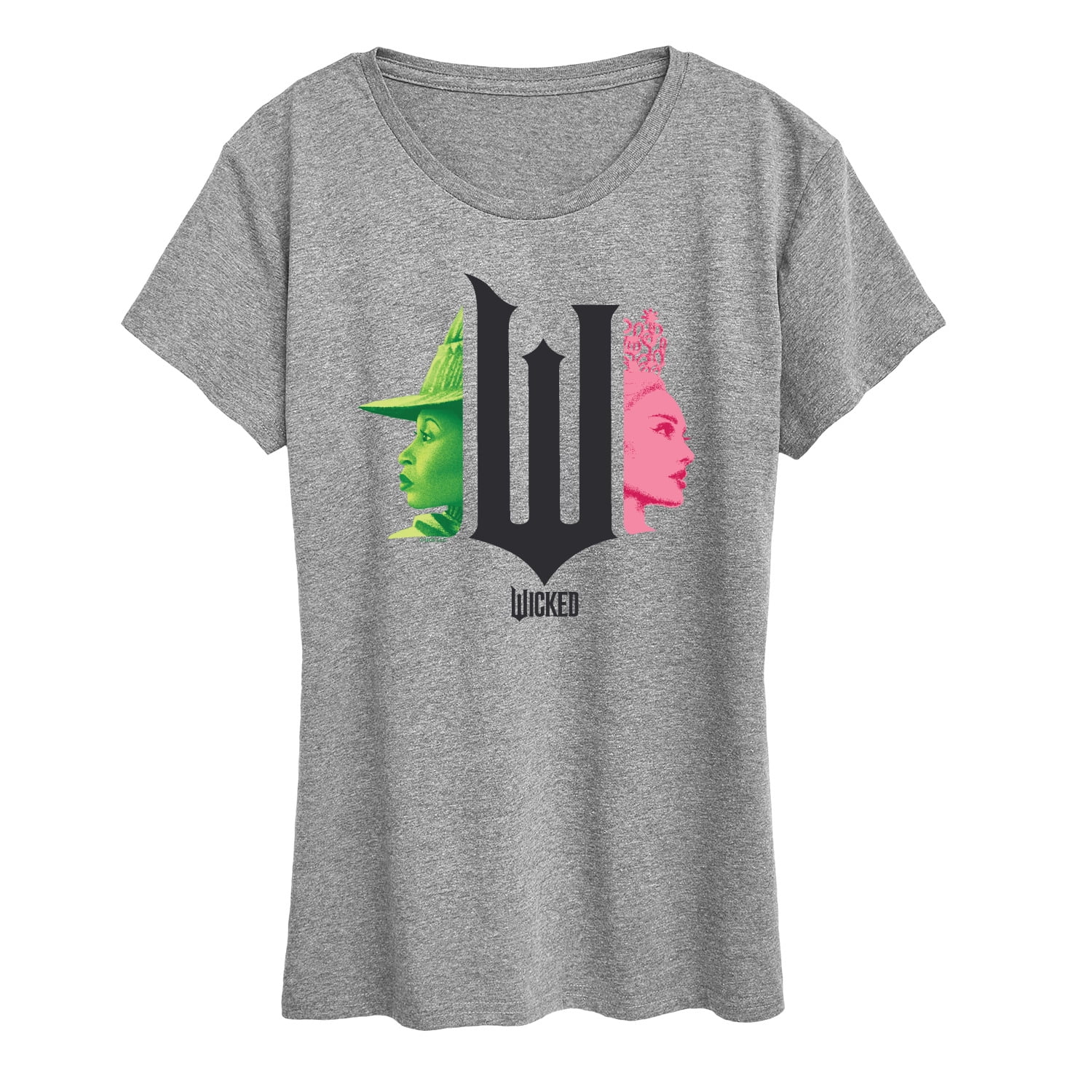 Wicked - Elphaba And Glinda Side Profile - Women's Short Sleeve Graphic ...