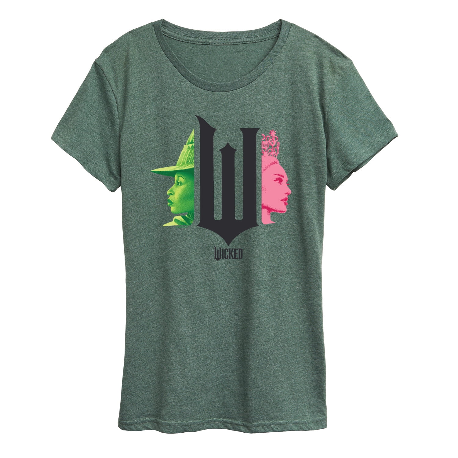 Wicked - Elphaba And Glinda Side Profile - Women's Short Sleeve Graphic ...