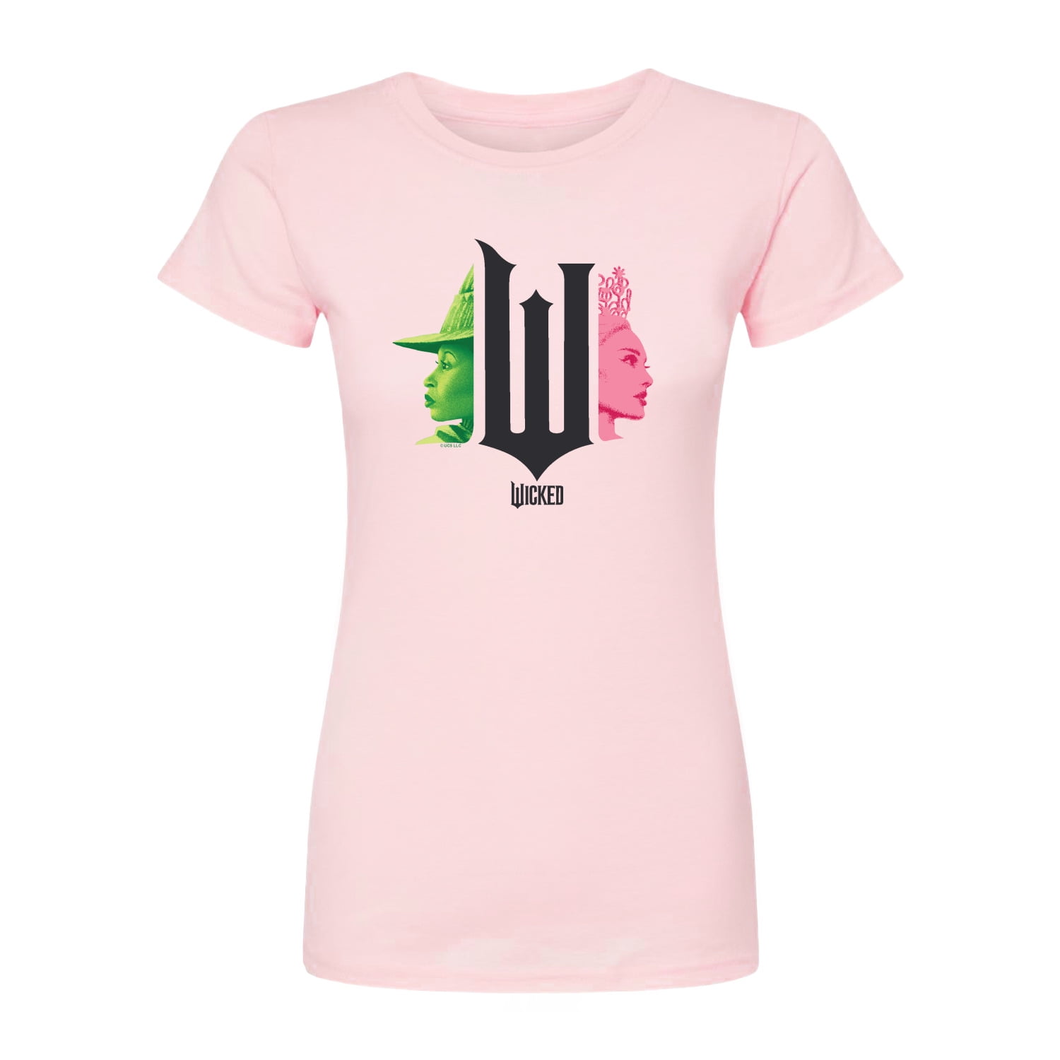 Wicked - Elphaba And Glinda Side Profiles - Juniors Fitted Graphic T ...