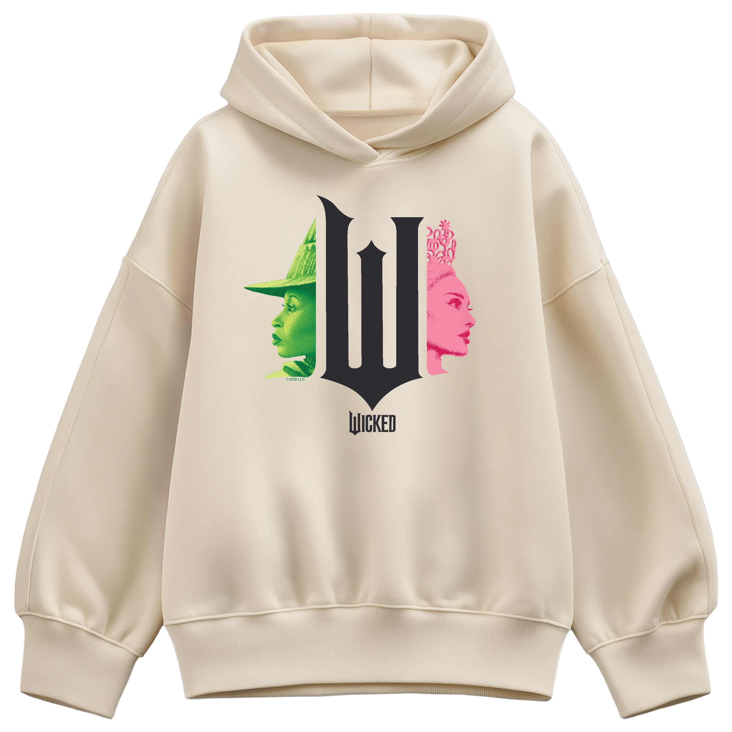 Wicked - Elphaba And Glinda Side Profiles - Women's Oversized Fleece ...