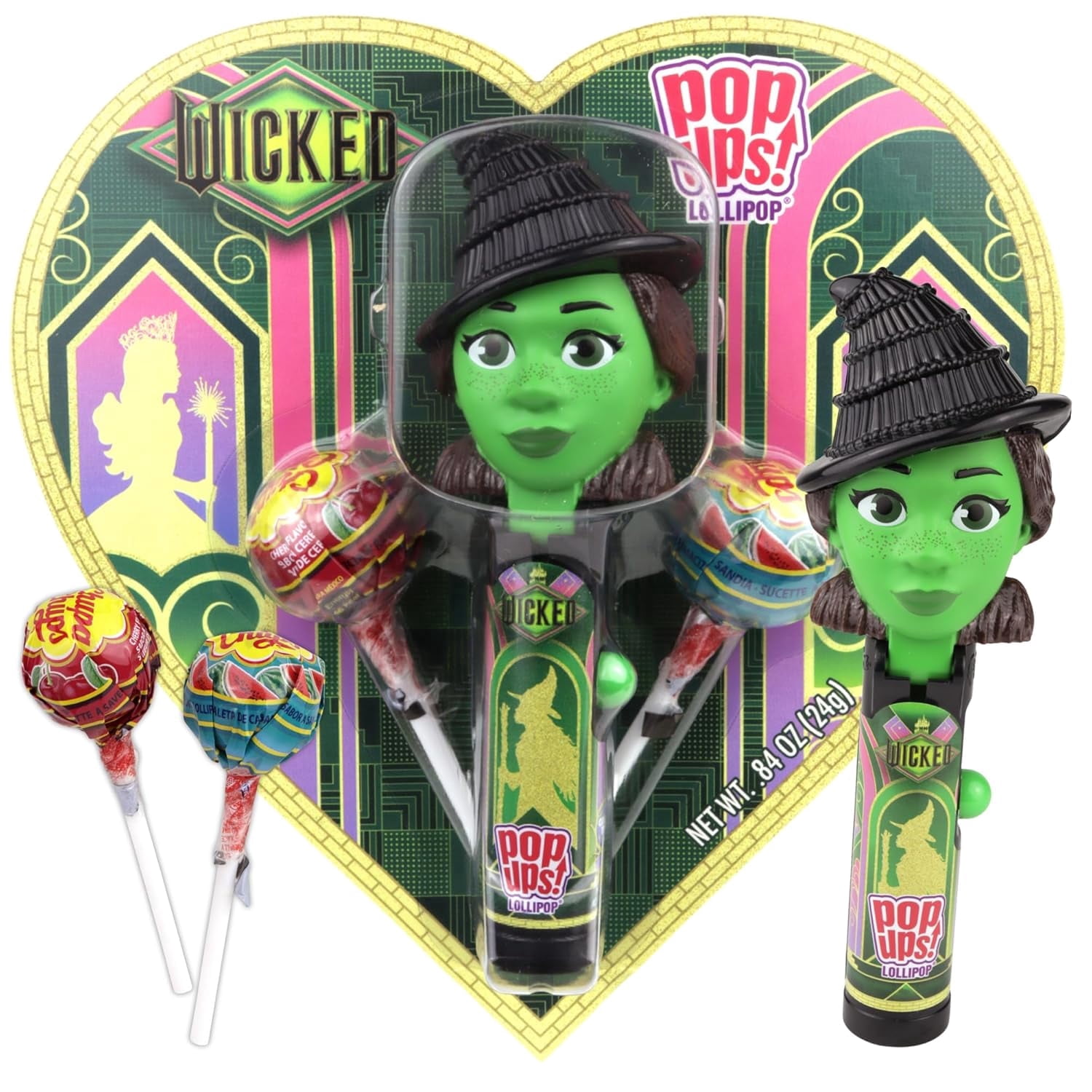 Wicked Elphaba Pop Ups Heart Box, Character Lollipop Holder and Two ...