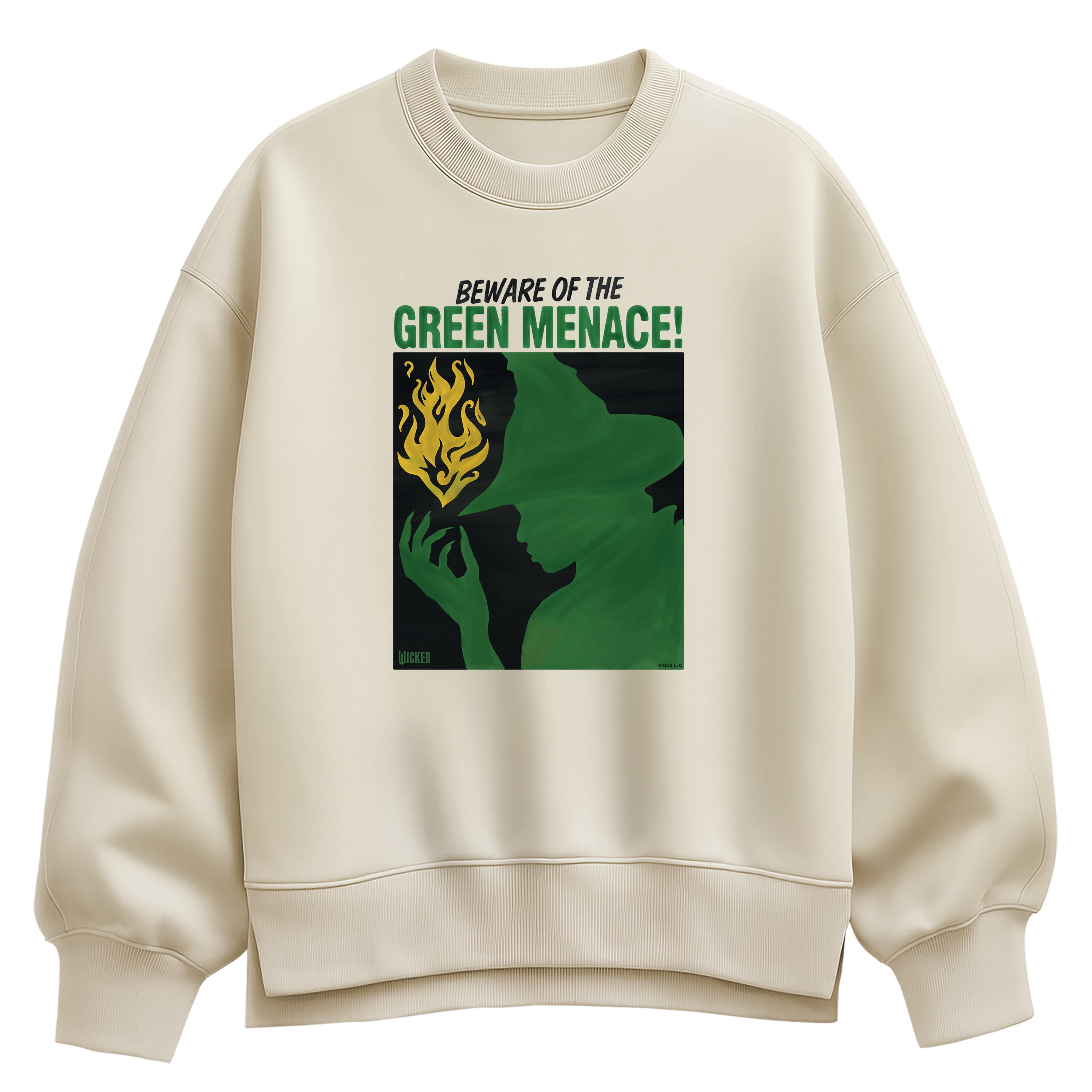 Wicked - Elphaba Poster - Ladies Oversized Fleece Crew Sweatshirt ...