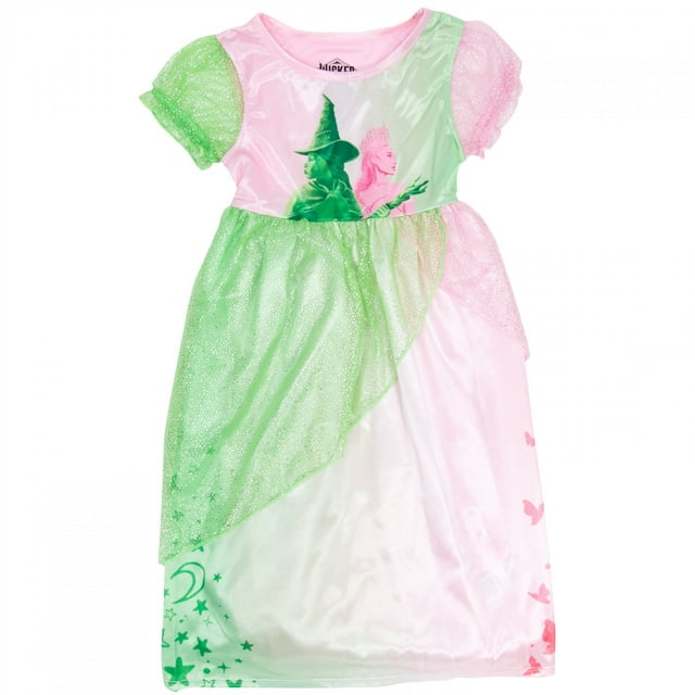 Wicked 893472-size4 Elphaba & Glinda Pink & Green Girls Nightgown ...