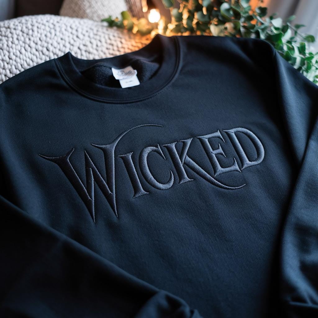 Wicked Emboideried Sweatshirt | Gothic Halloween Witchy Inspired ...