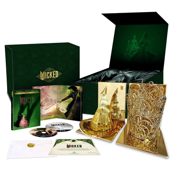 Wicked Exclusive Limited-Edition Giftset with Gold Tone Metal Bookends ...