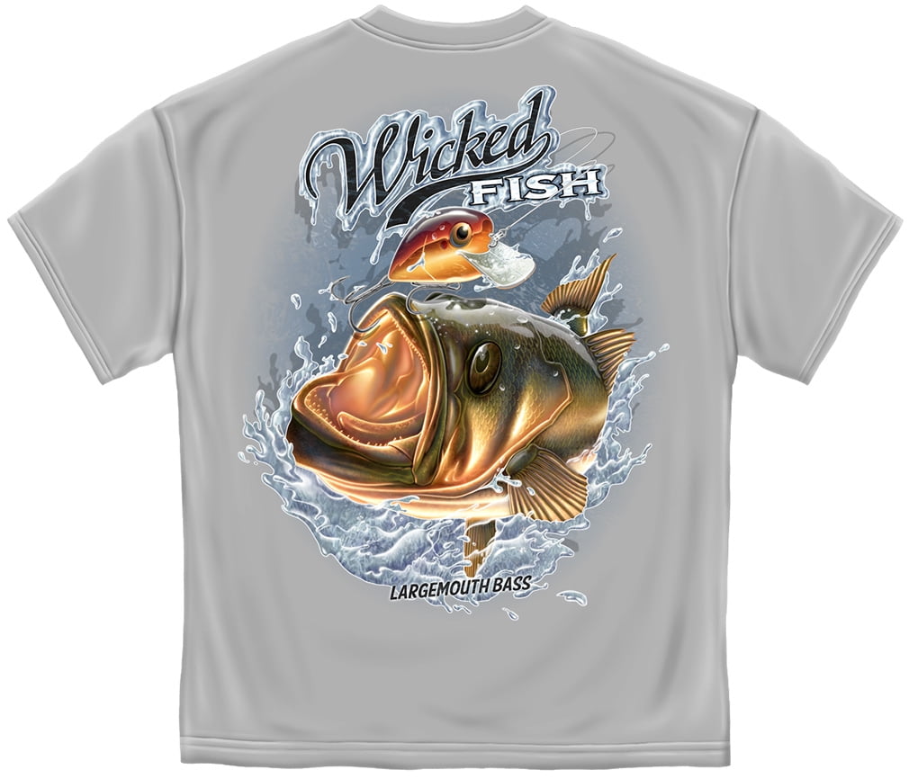 Wicked Fish Large Mouth Bass T-Shirt - Walmart.com