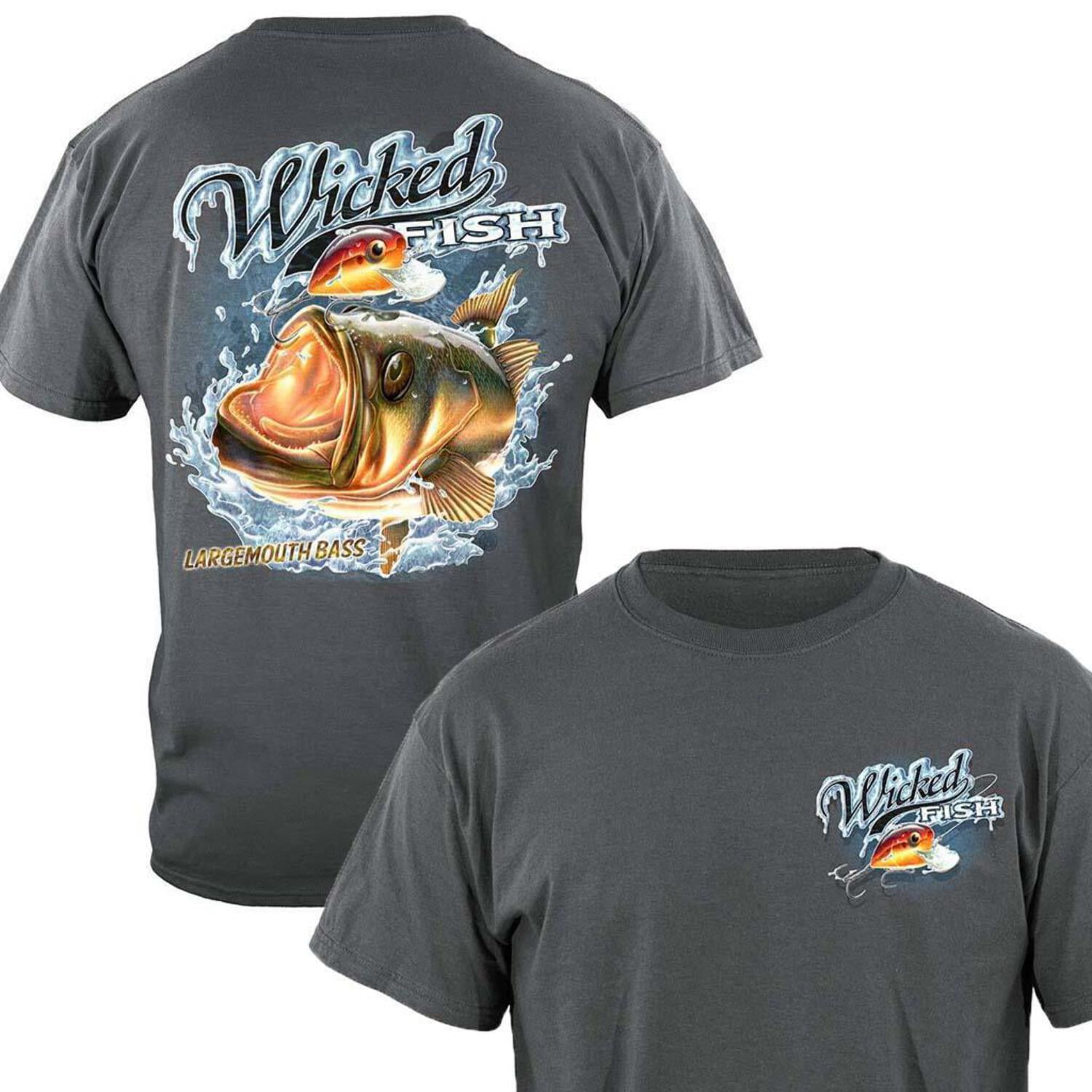 Wicked Fish Large Mouth Bass T-Shirt - Walmart.com