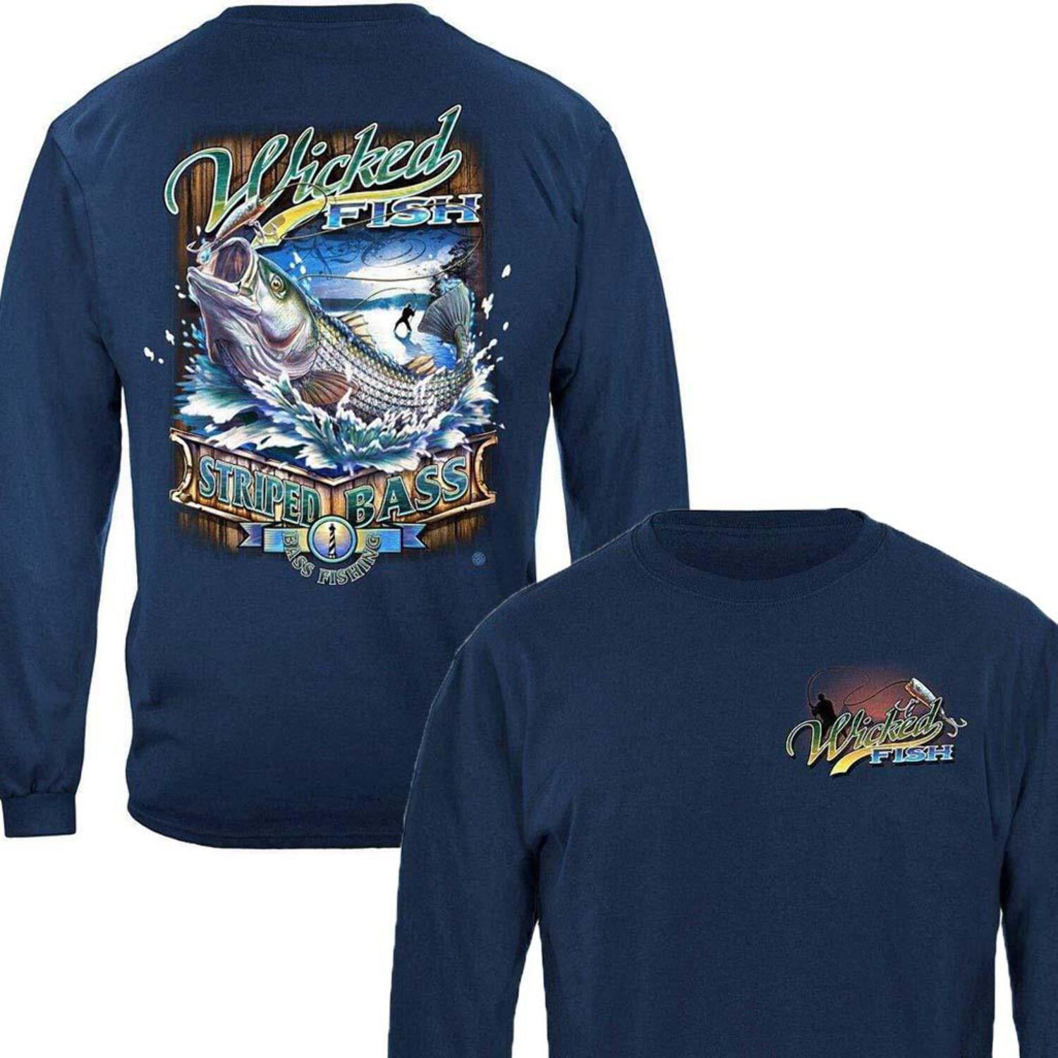 Wicked Fish Striped Bass Long Sleeve Shirt - Walmart.com