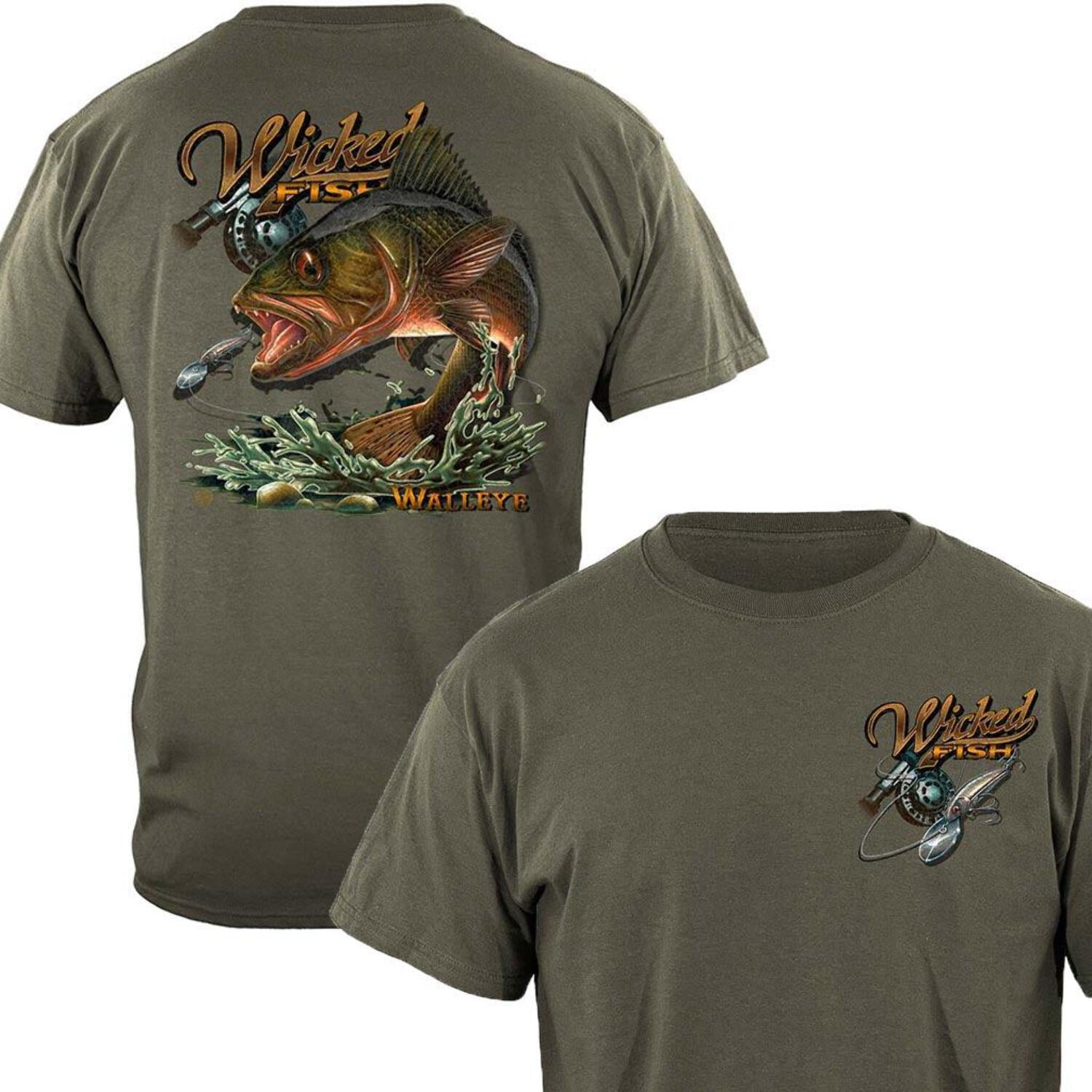 Wicked Fish Walleye Fish T-Shirt - Walmart.com
