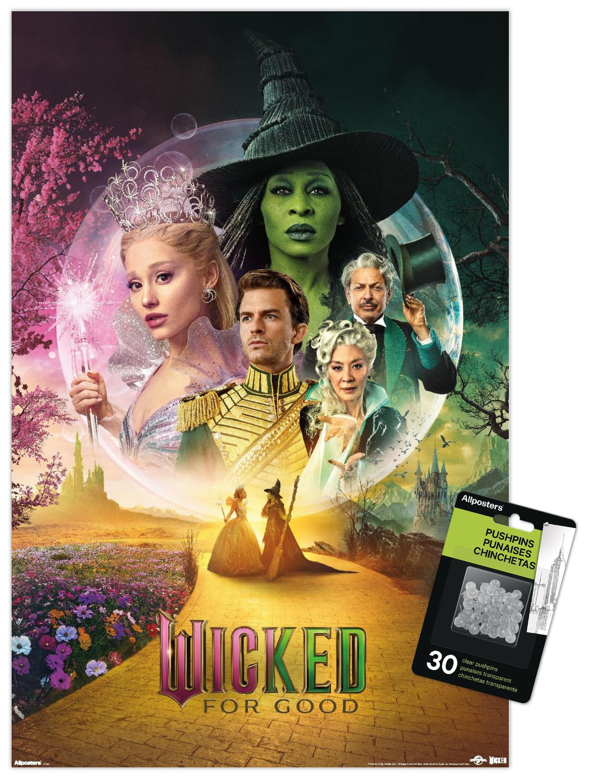 Wicked: For Good (2025) - One Sheet Wall Poster with Push Pins, 14.725 ...