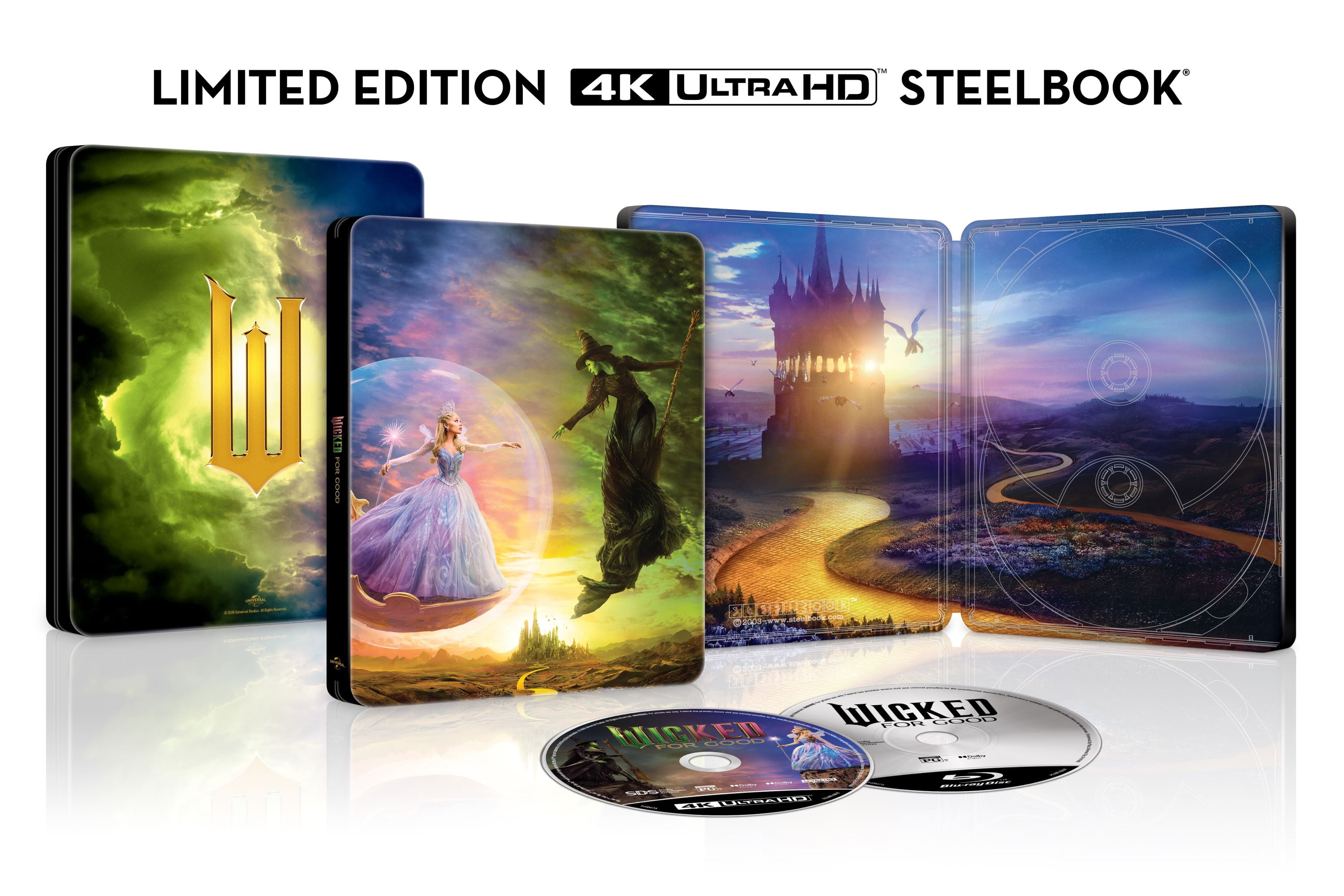 Wicked: For Good (Walmart Exclusive) (Steelbook) (4K Ultra HD + Blu-ray ...