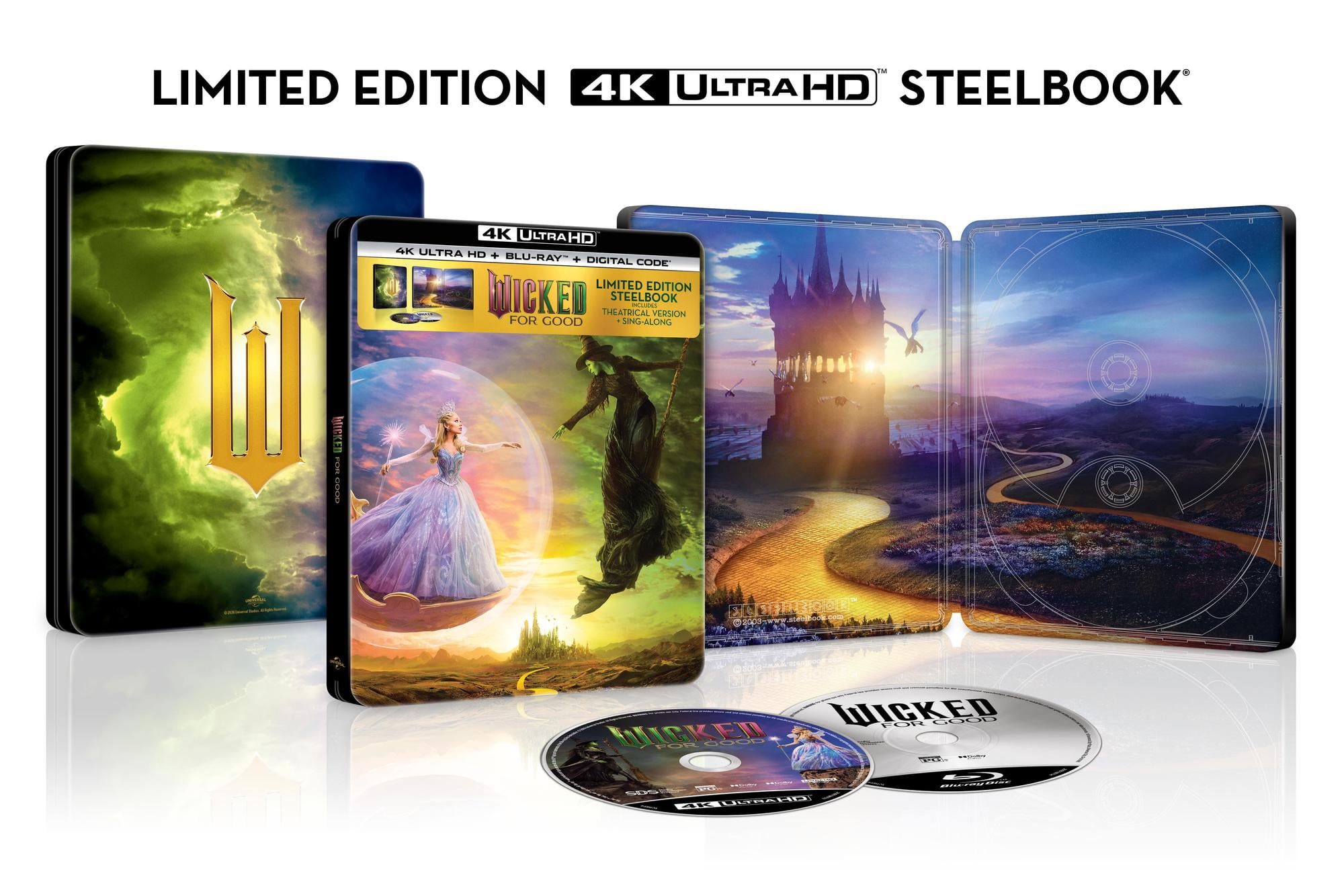 Wicked: For Good (Walmart Exclusive) (Steelbook) (4K Ultra HD + Blu-ray ...