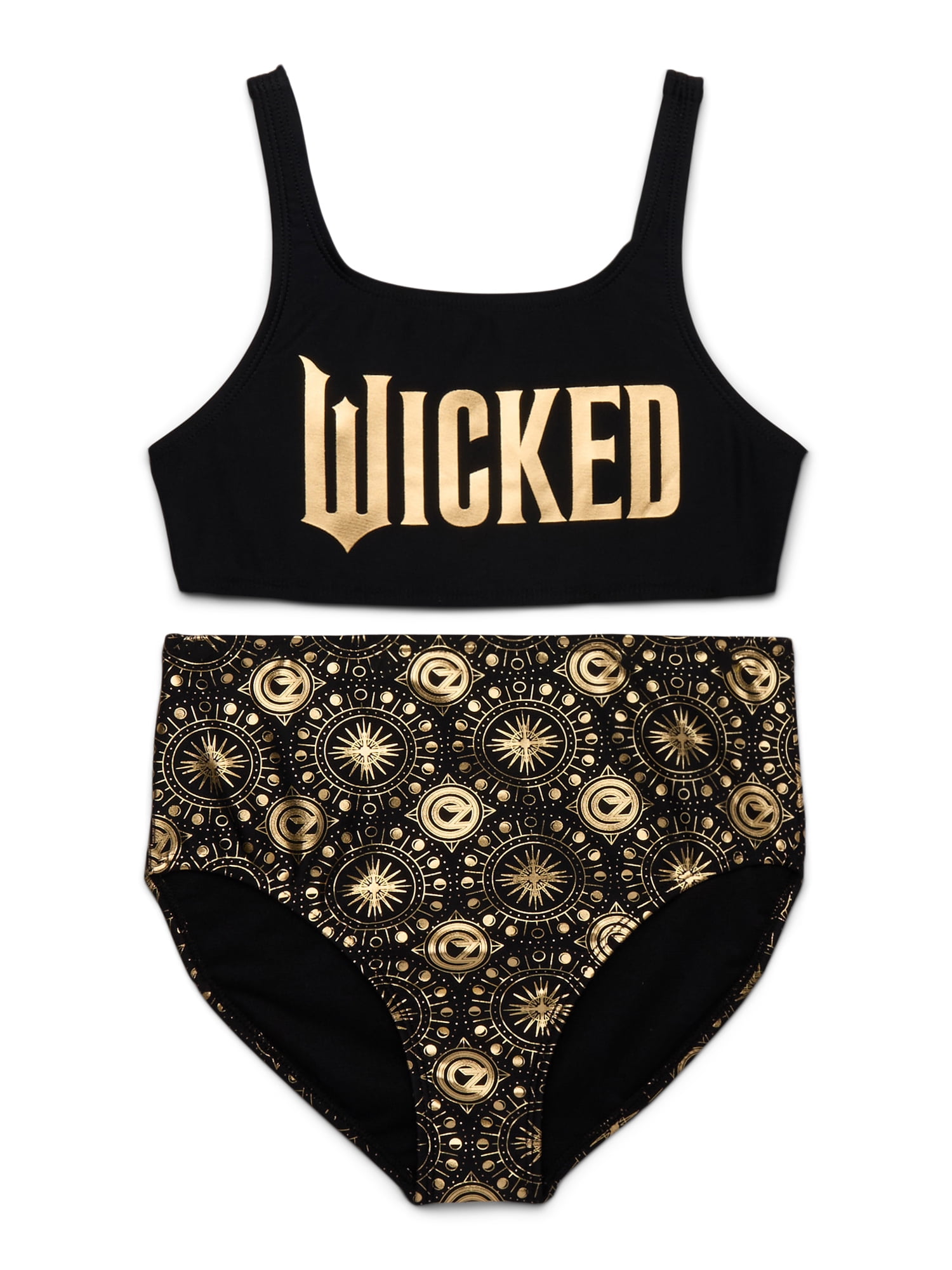Wicked Girls Metallic Print Bikini Swimsuit with UPF50+, 2-Piece, Sizes ...