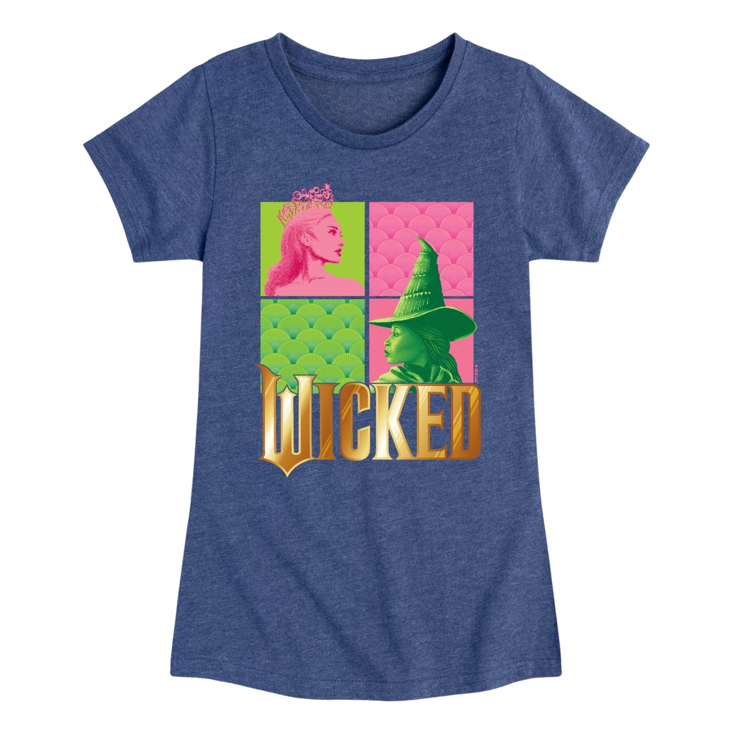 Wicked - Glinda and Elphaba Logo - Girls Toddler and Youth Fitted Short ...