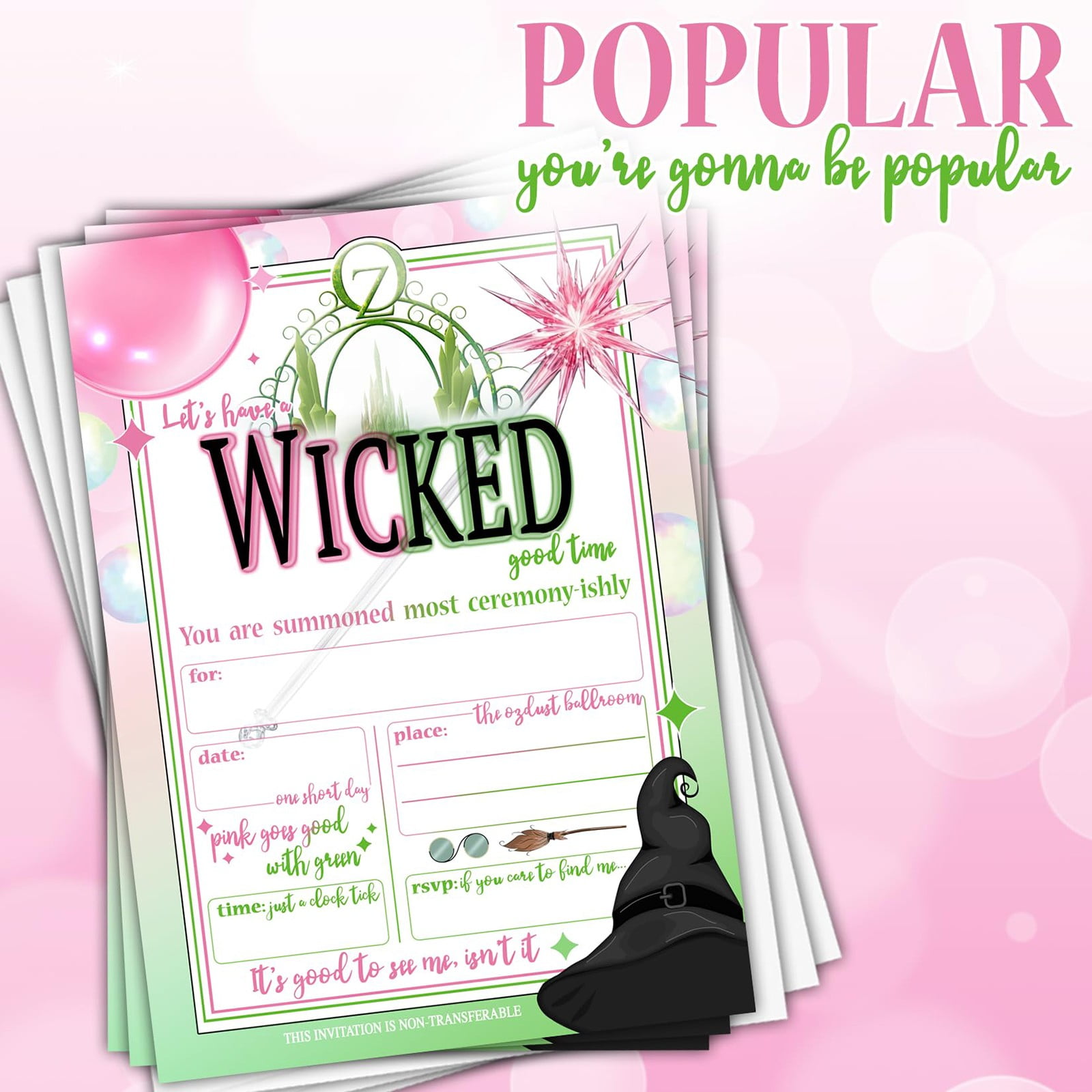 Let's Have a Wicked Good Time - Wicked Themed Birthday Card Invitation ...