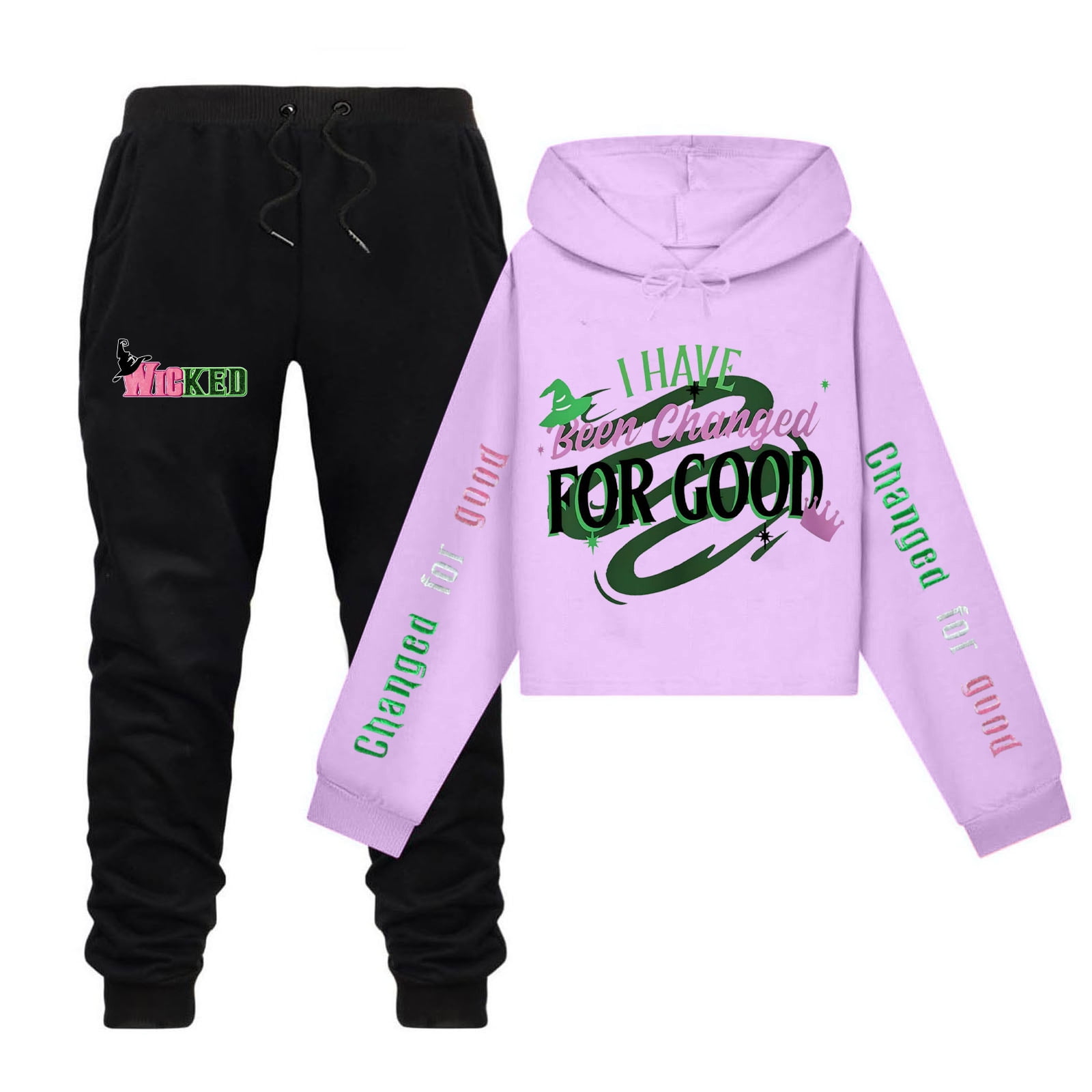 Wicked Graphic Girls Tracksuit 2-Piece Set Pullover Hoodie Kids ...