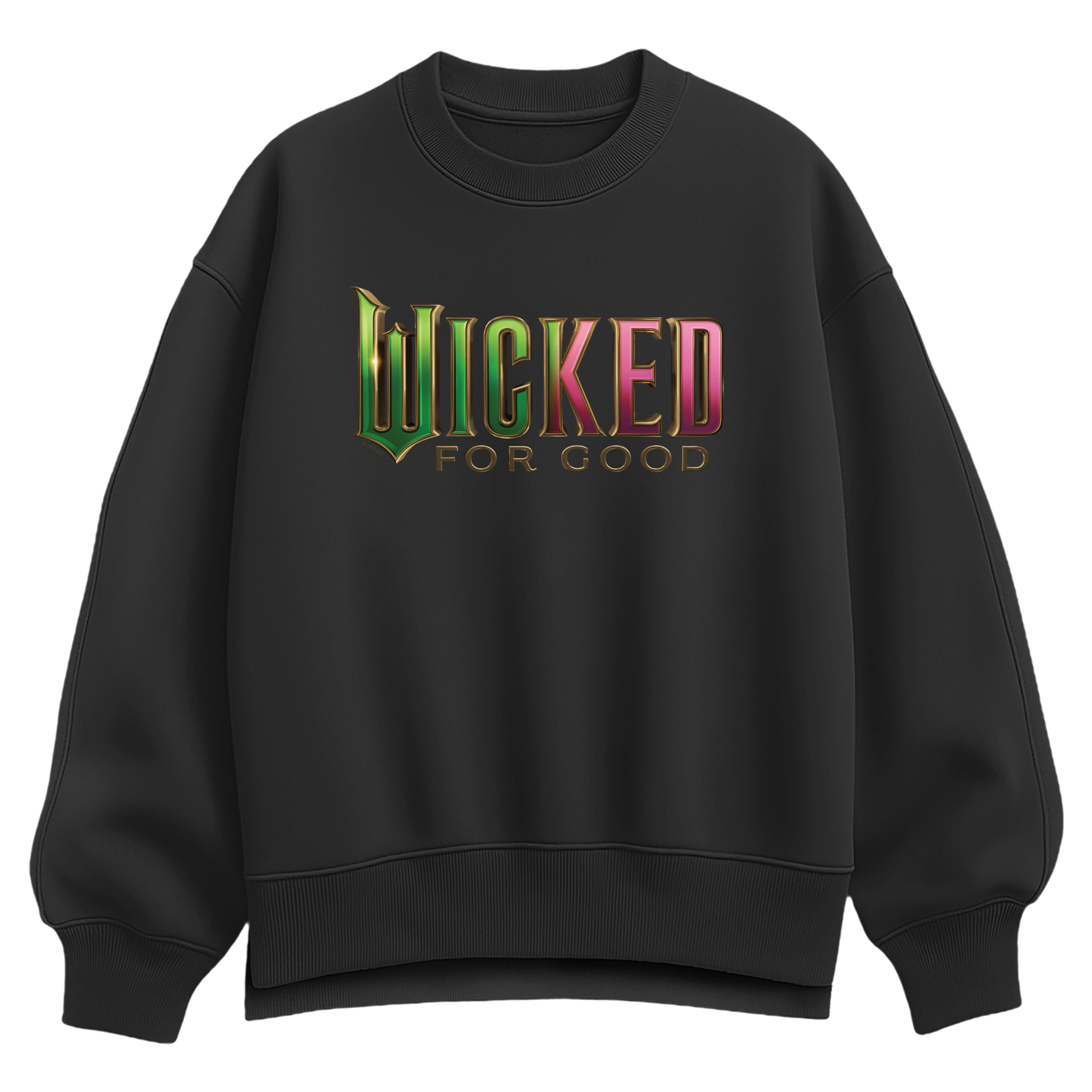 Wicked - Green To Pink Wicked 2 Logo - Ladies Oversized Fleece Crew ...