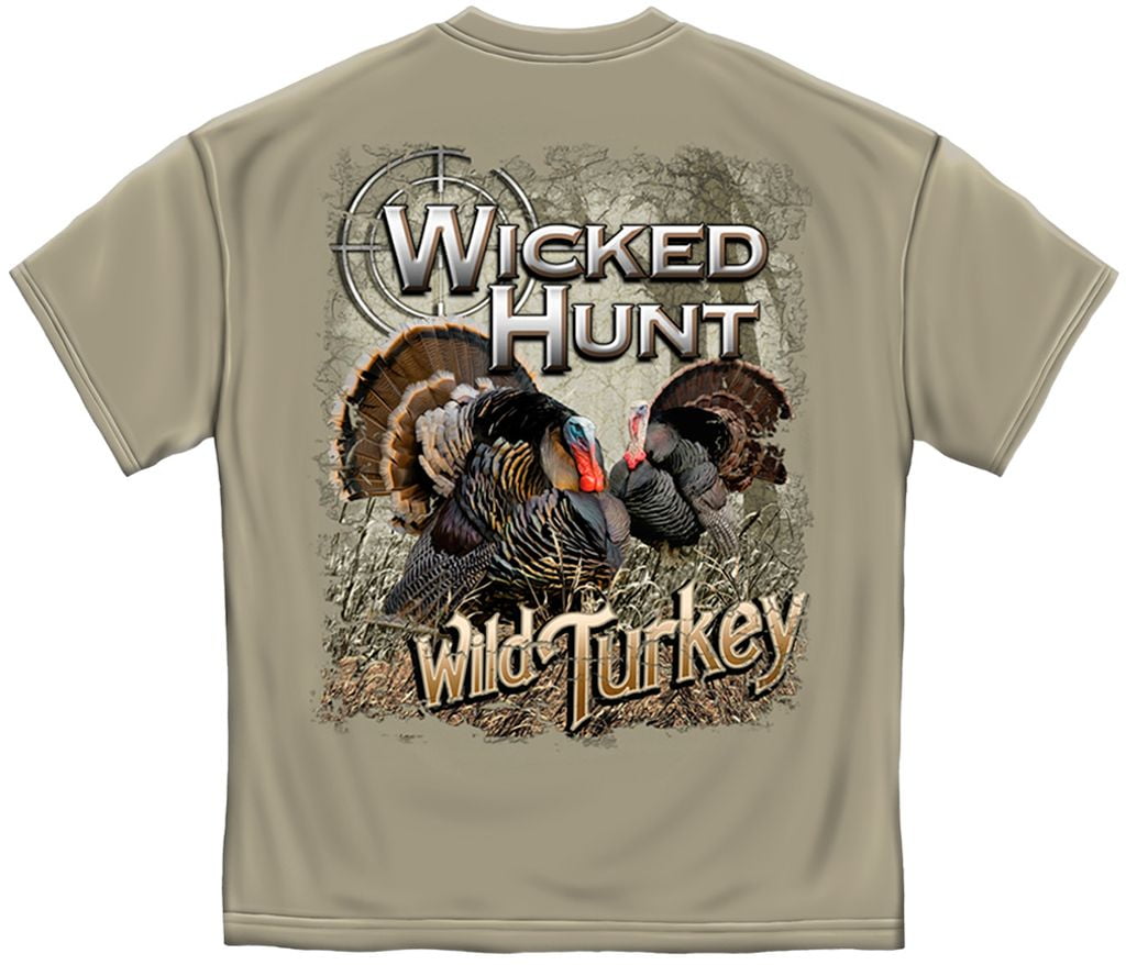 Wicked Hunt Wild Turkey Hunting T-Shirt by , Light Gray - Walmart.com