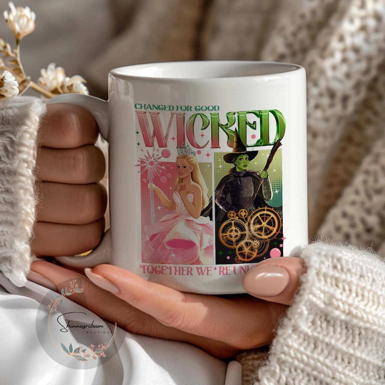 Wicked Inspired Coffee Mug, Wicked Defy Gravity Mug, Good Witch and Bad ...