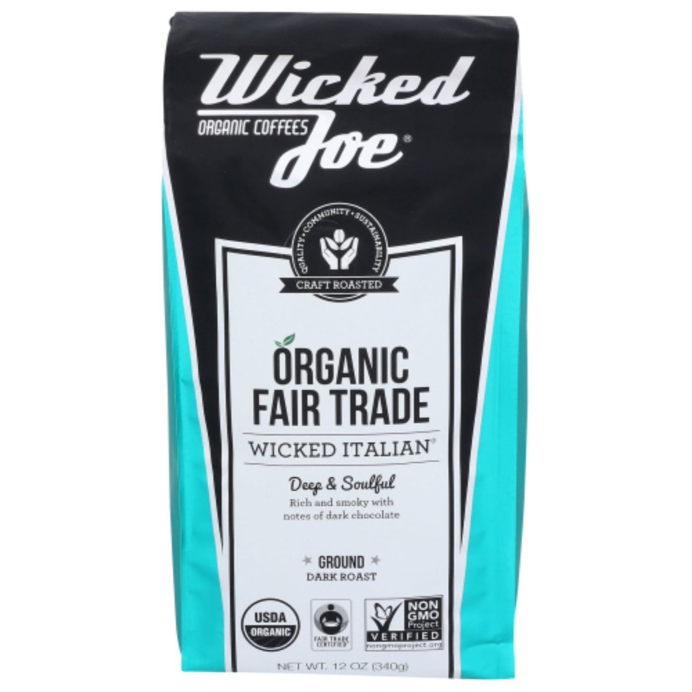 Wicked Joe Organic Ground Dark Roast Wicked Italian Coffee 12 oz ...