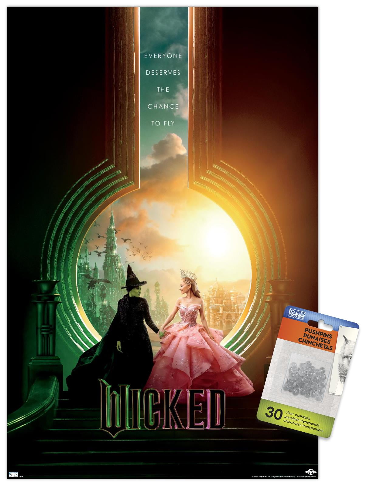 Wicked - Key Art Wall Poster with Push Pins, 14.725" x 22.375 ...