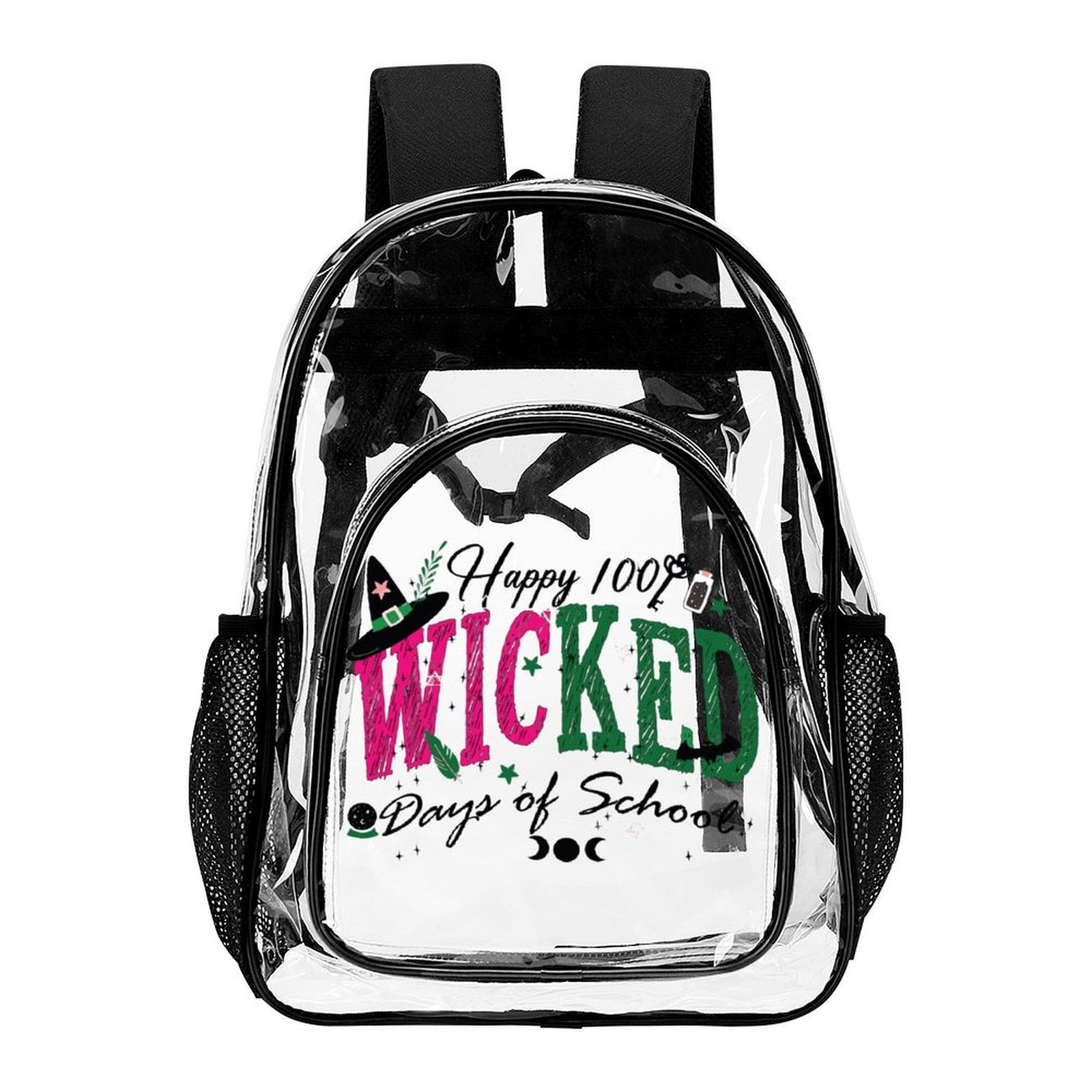 Wicked Logo Clear Backpack Transparent Heavy Duty Bookbag Large PVC ...