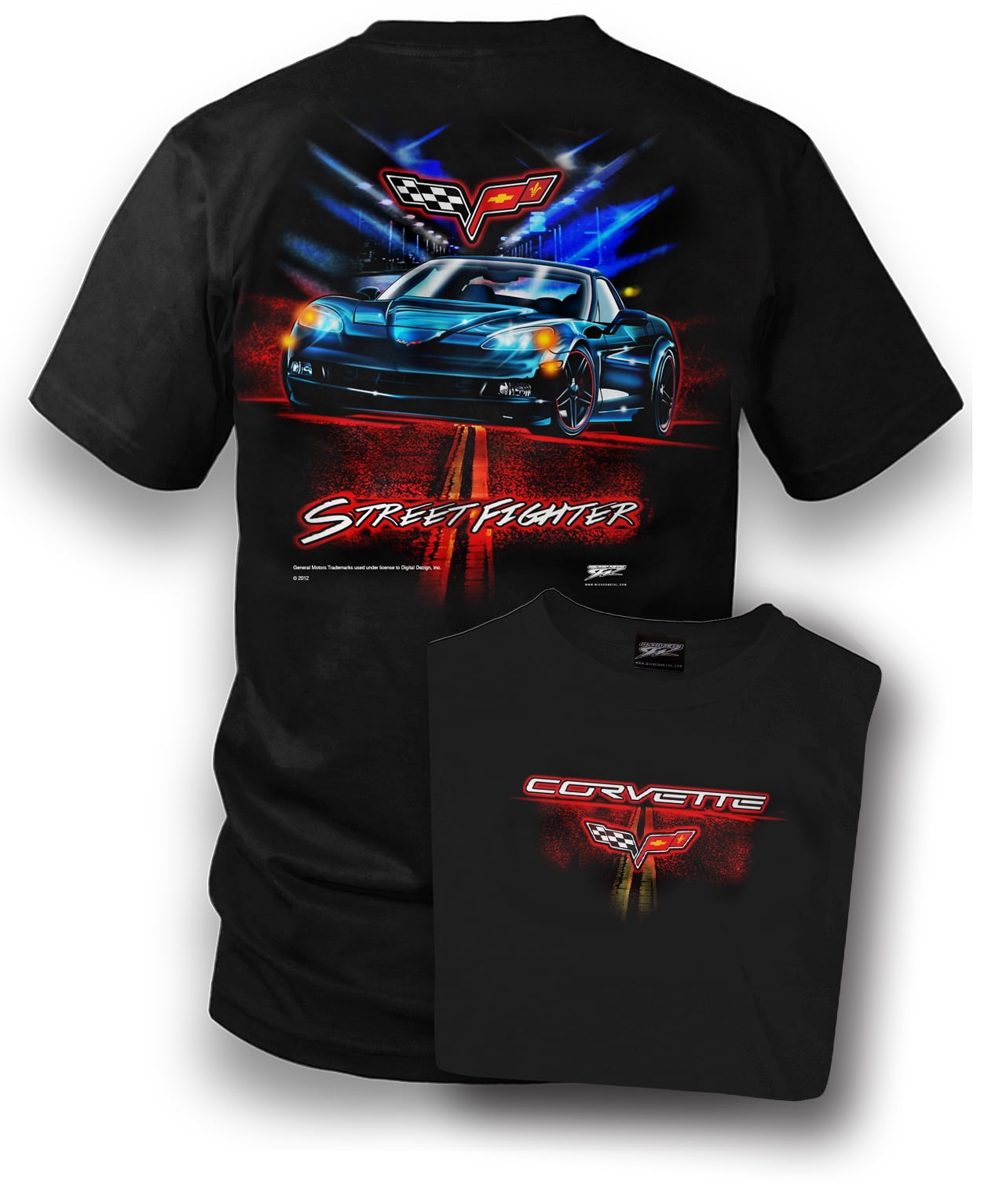 Wicked Metal Men's Corvette C6 Street Fighter Shirt - Walmart.com