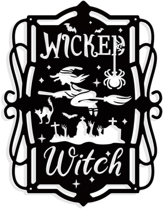 Wicked-Metal Wall Art Decor Matte Black Wall Hanging Decor Silhouette ...