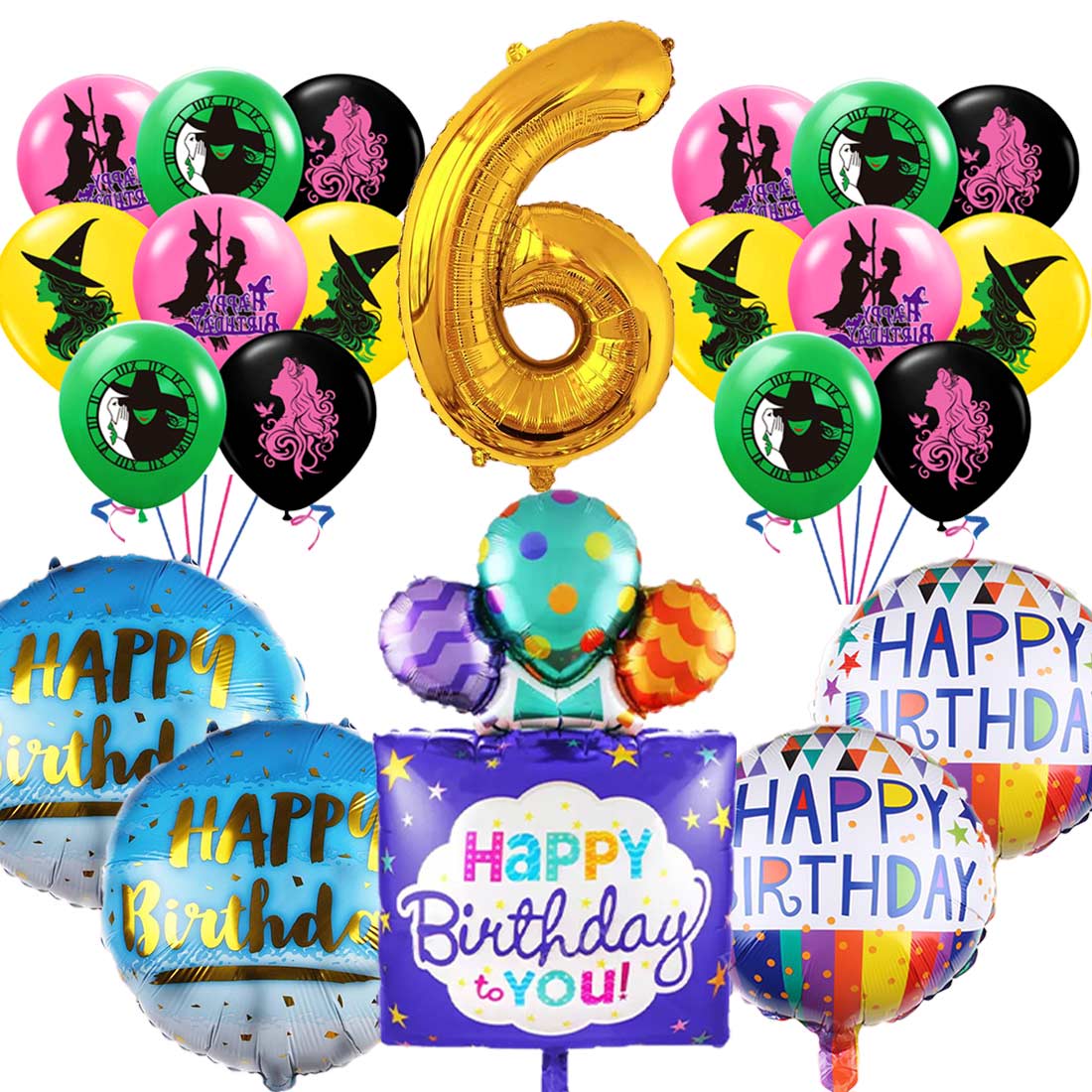 Movie Balloons Party Supplies 6th Big Number Decorations Decor Kit ...