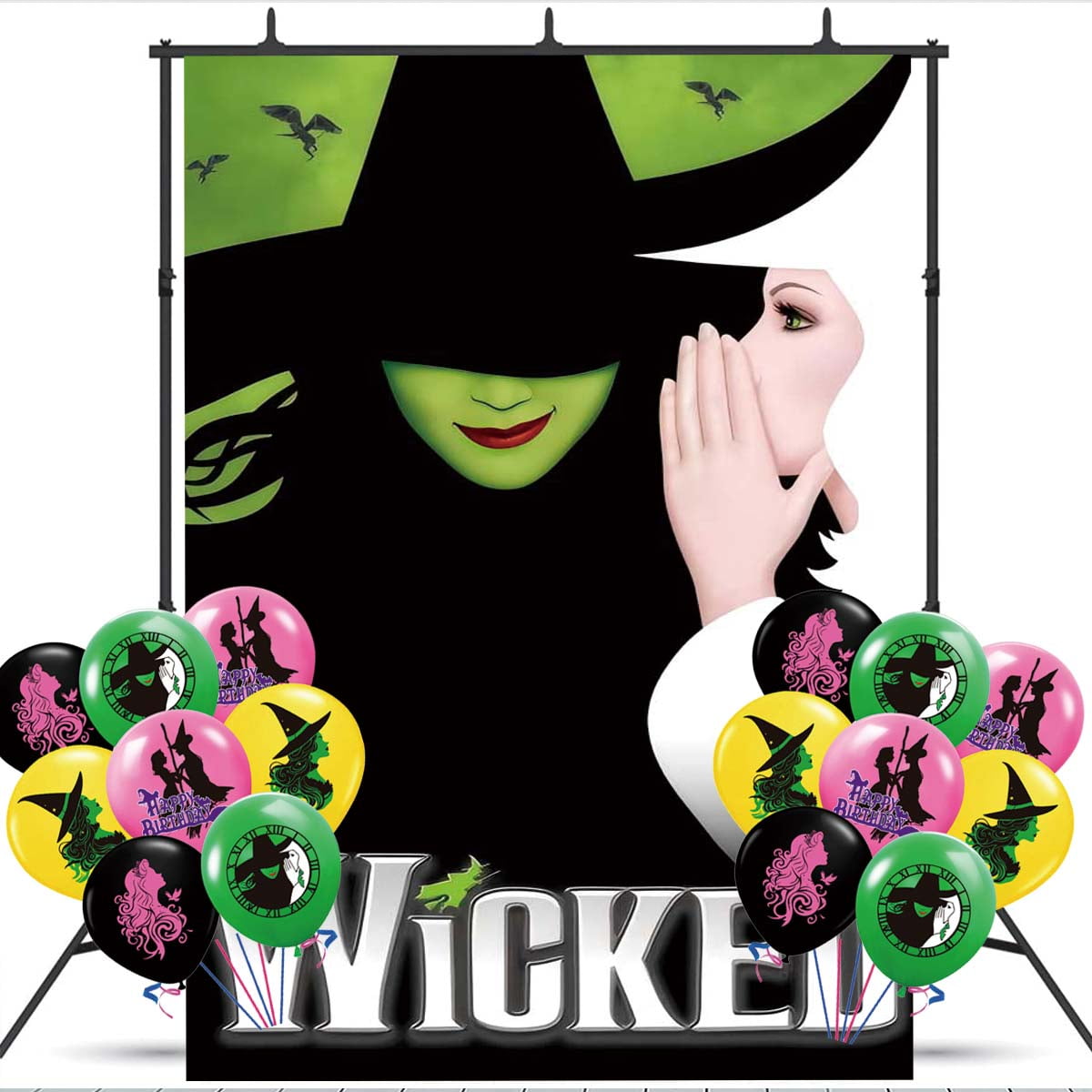 Wicked Movie Birthday Balloons Party Supplies Banner Backdrop ...