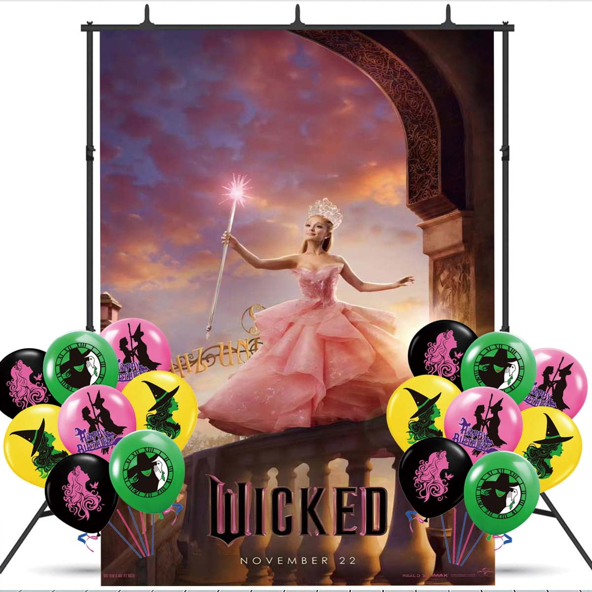 Wicked Movie Birthday Balloons Party Supplies Banner Backdrop ...
