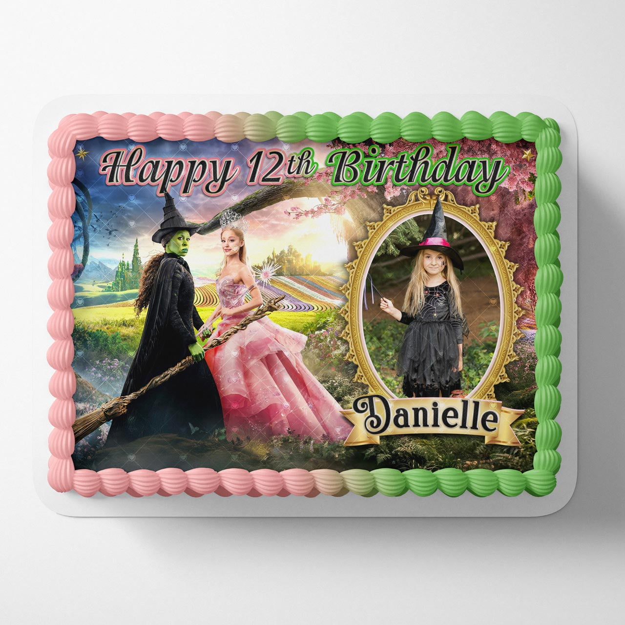 Wicked Movie Frame Photo (2024) Edible Icing Cake Wrap Cake Image Icing ...