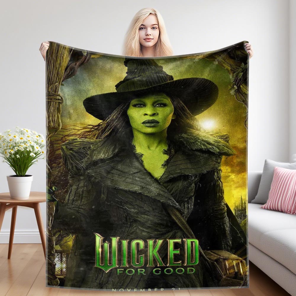 Wicked Movie Gifts Blanket Throw Fan for Girls Boys Kids Fan Birthday ...
