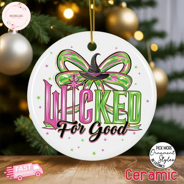 Wicked Ornament 2025, Elphaba, Glinda, Defying Gravity, For Good ...