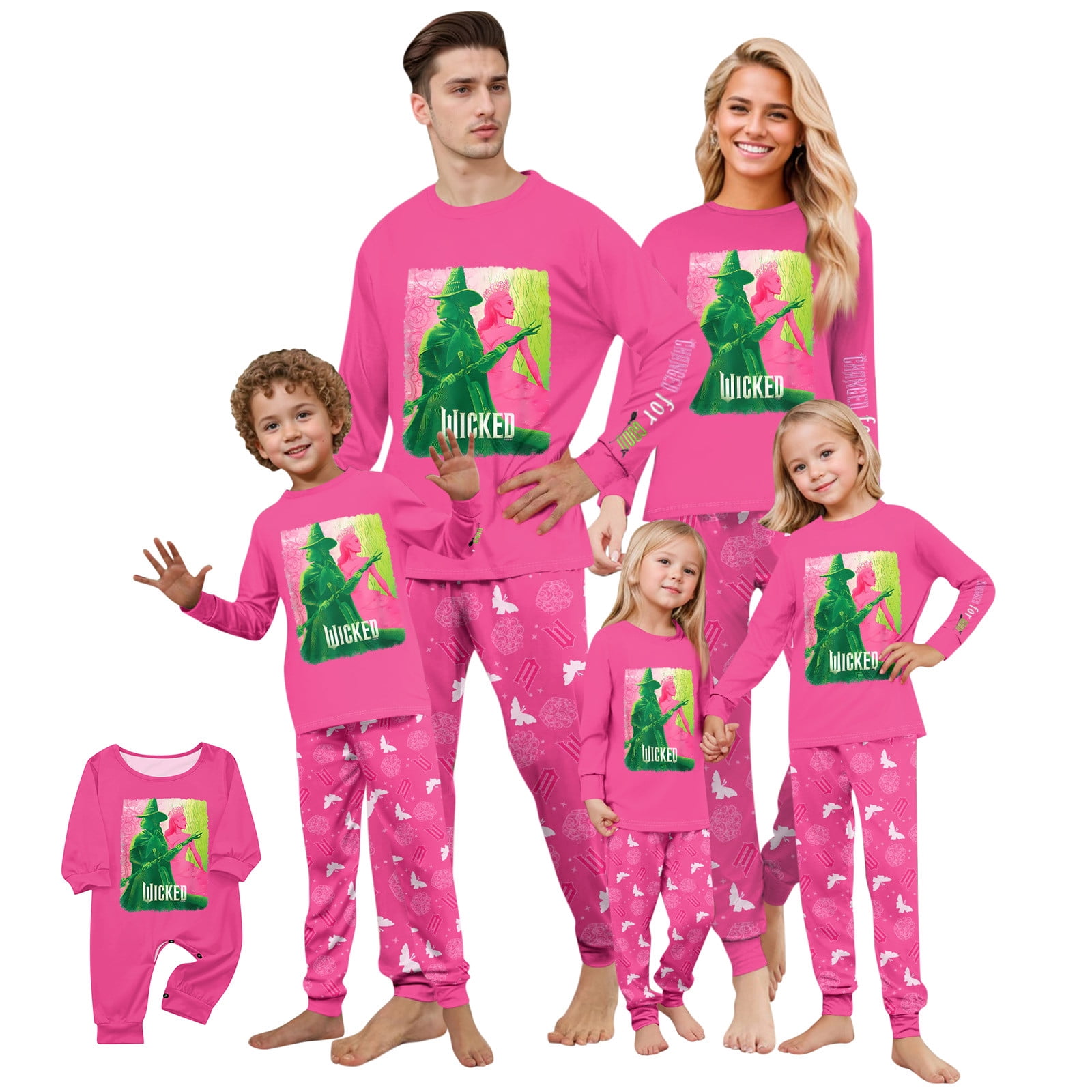 Wicked Pajama Shirts Pants Set,Printed Long Sleeve Family Clothing Family Party and Birthday ...
