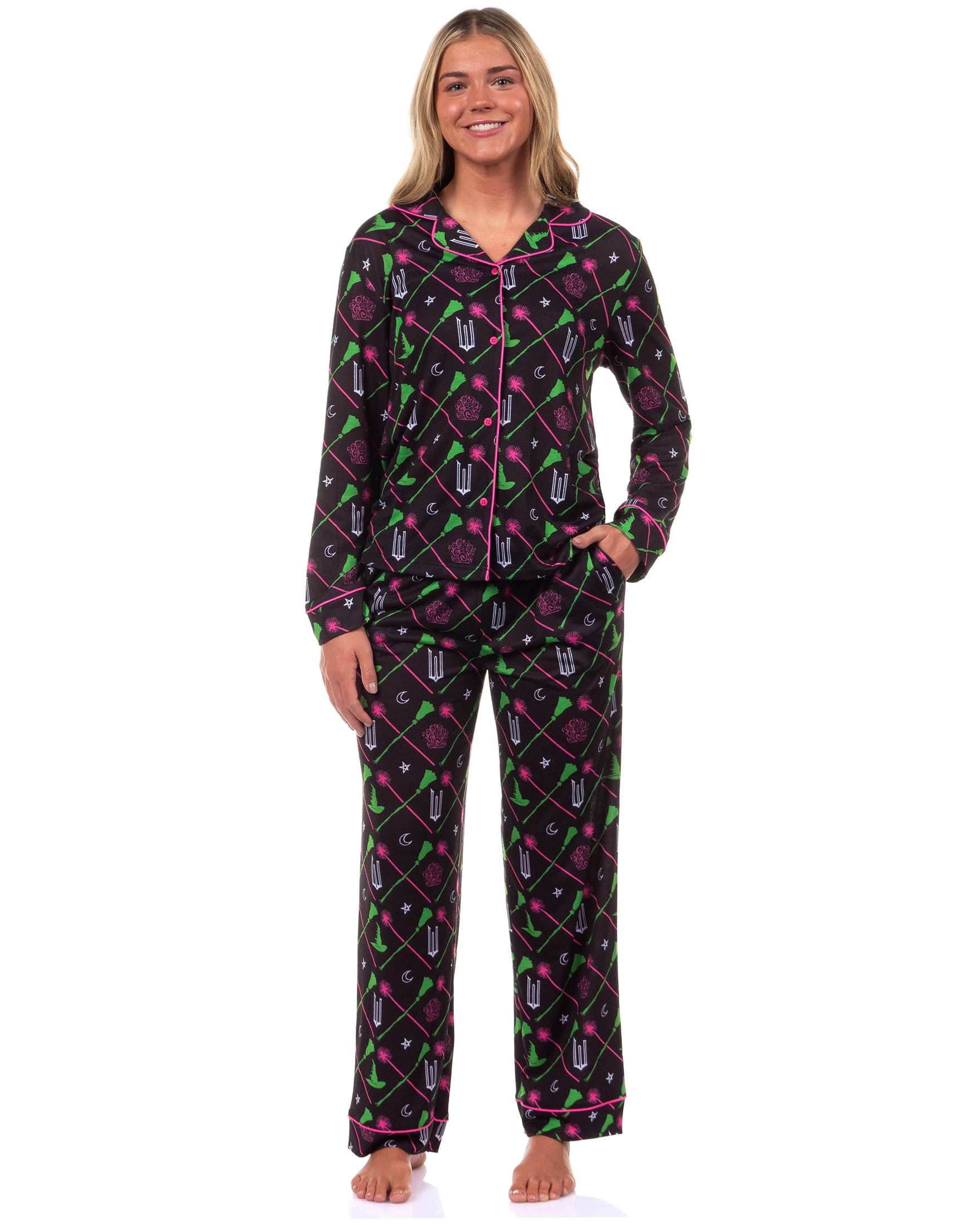 Wicked Pajamas Women's Elphaba and Glinda Long Sleeve Button Down Coat ...