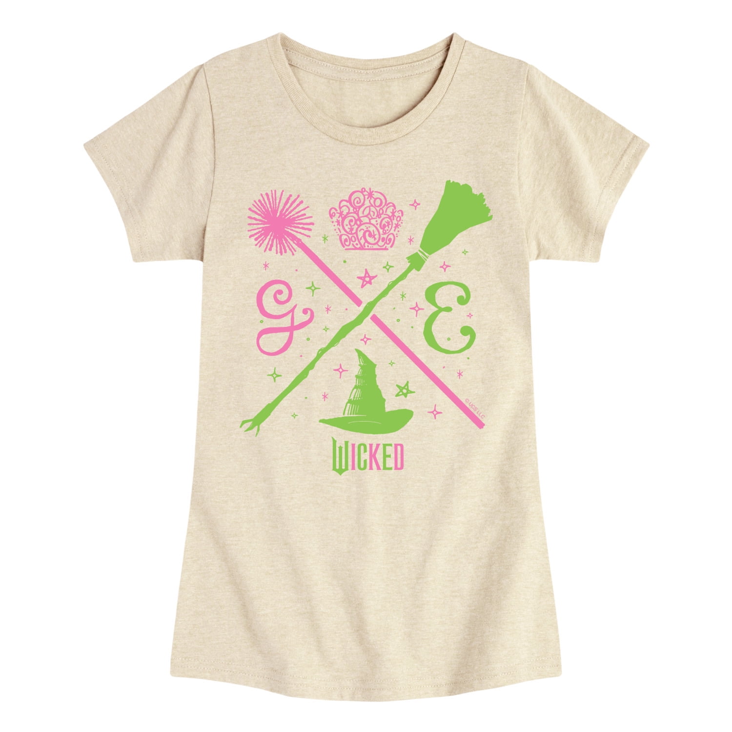 Wicked: Part 1 - Glinda and Elphaba Icons - Youth Girls Short Sleeve T ...